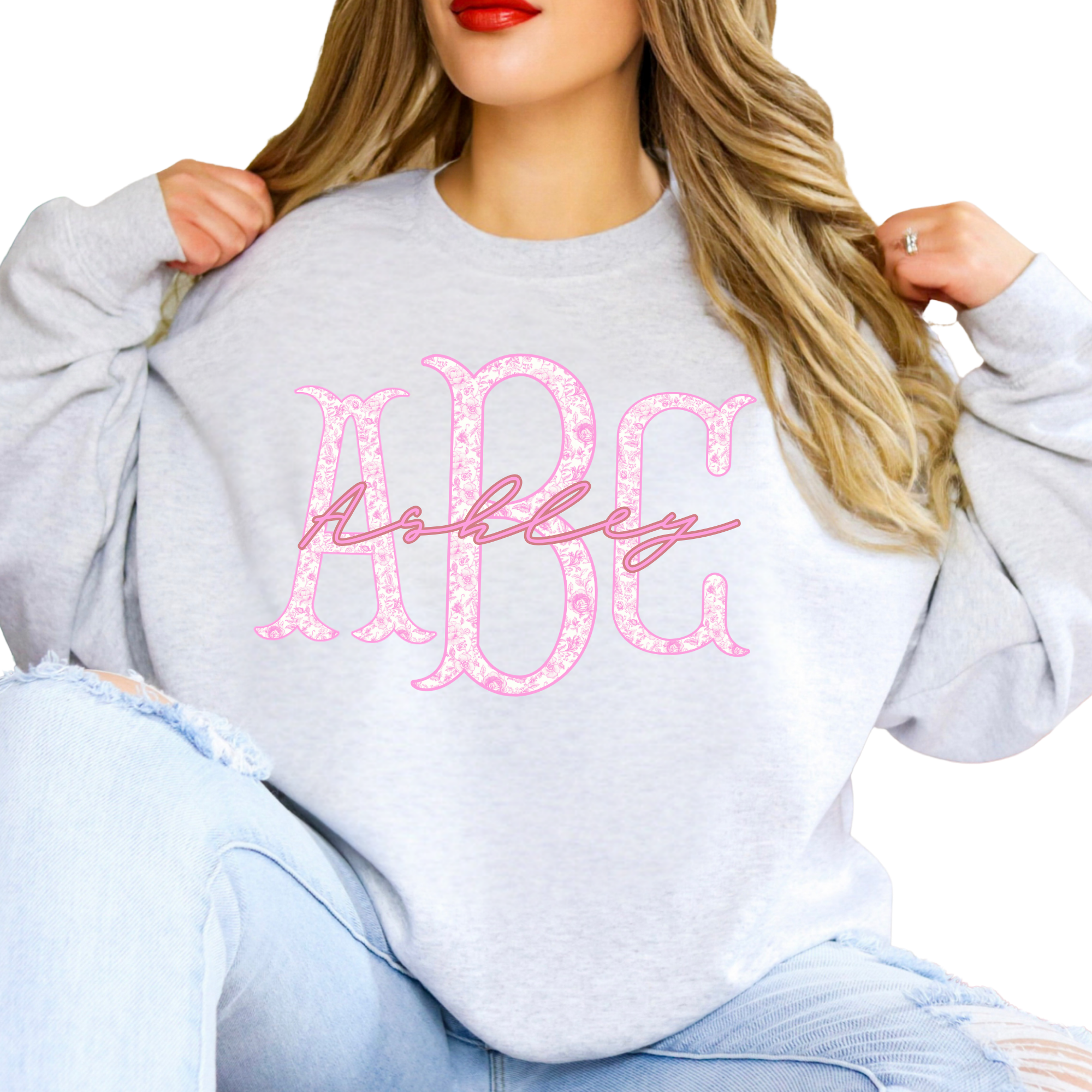 Pink Floral Fishtail - Custom Monogram Transfer – Classy Crafts