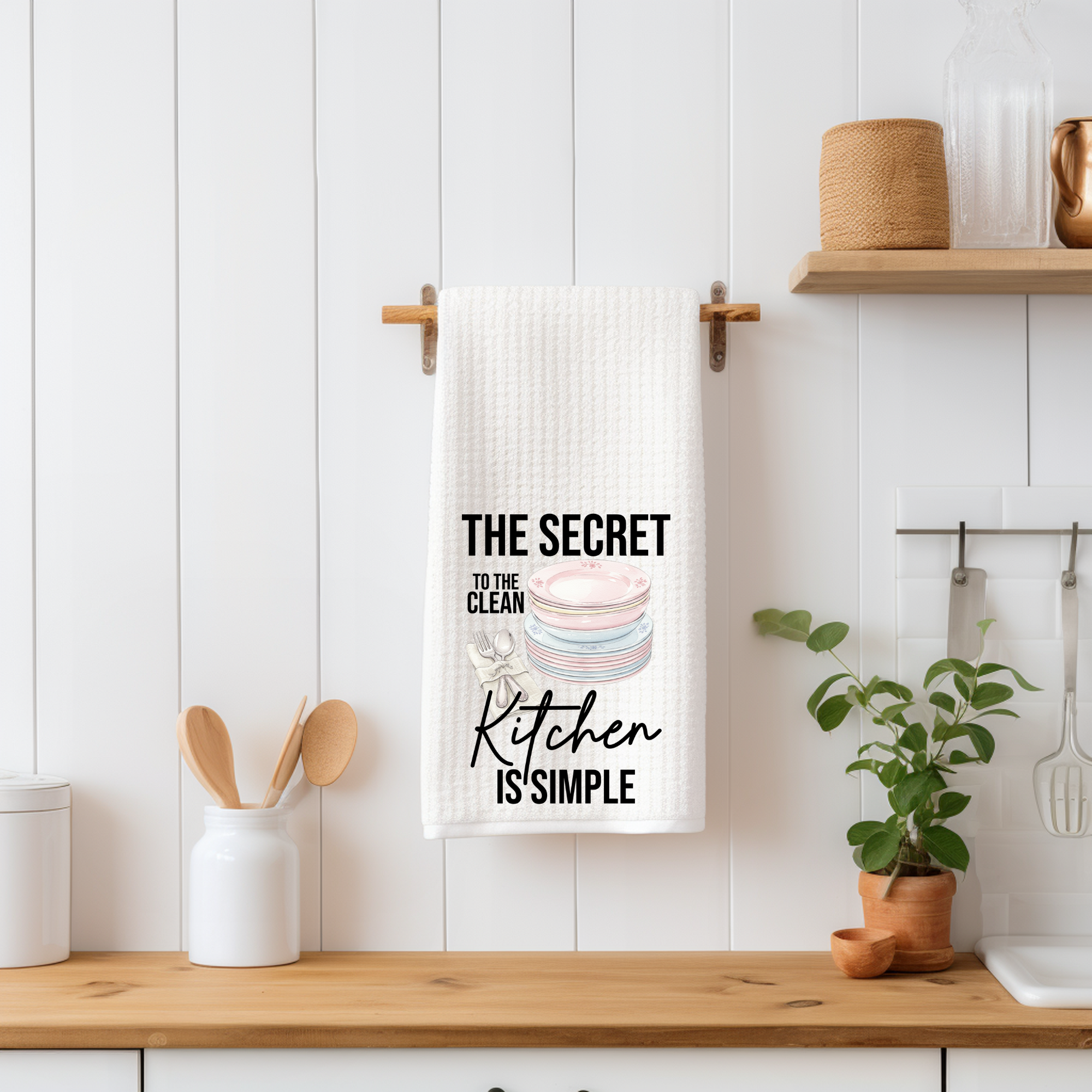 The Secret To The Clean Kitchen Is Simple Tea Towel Transfer – Classy ...