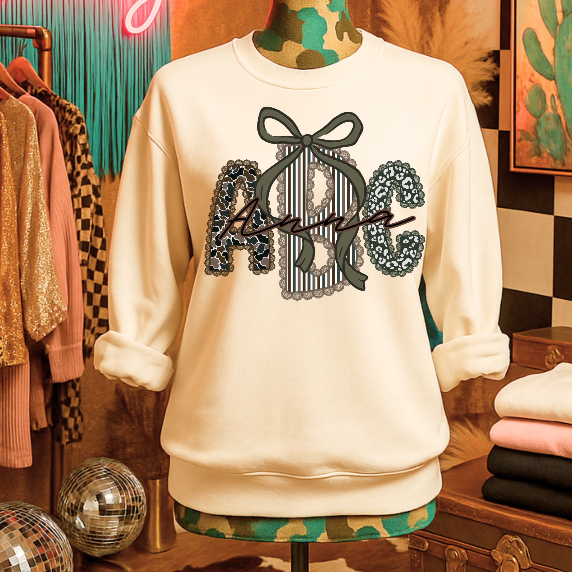 Preppy Camo Lace - Custom Monogram Transfer – Classy Crafts