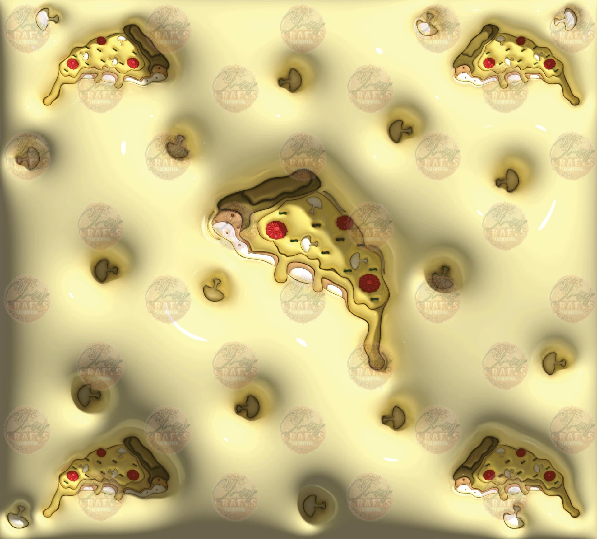 3d Puff Pizza Tumbler Wrap Sublimation Transfer Classy Crafts