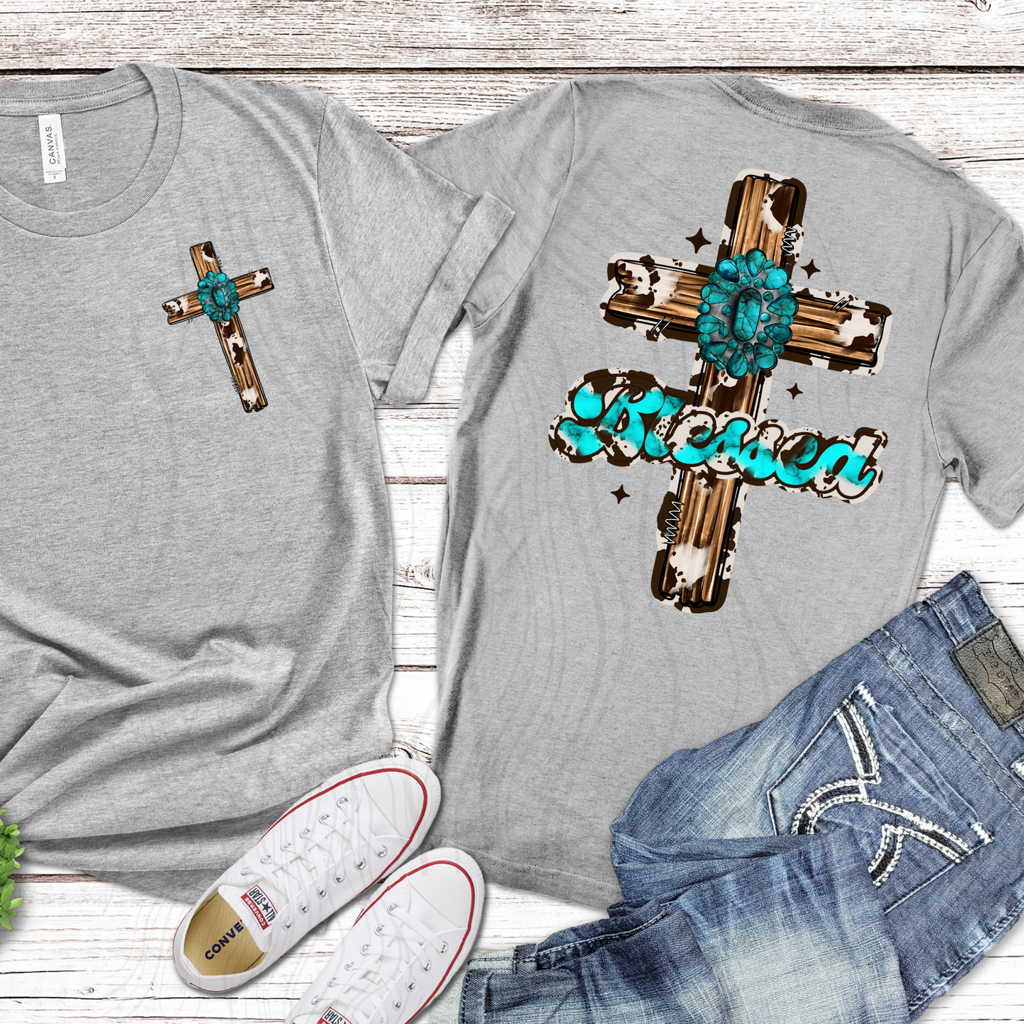 Blessed Turquoise Cross Transfer** TWO PART DESIGN*SOLD SEPARATELY ...