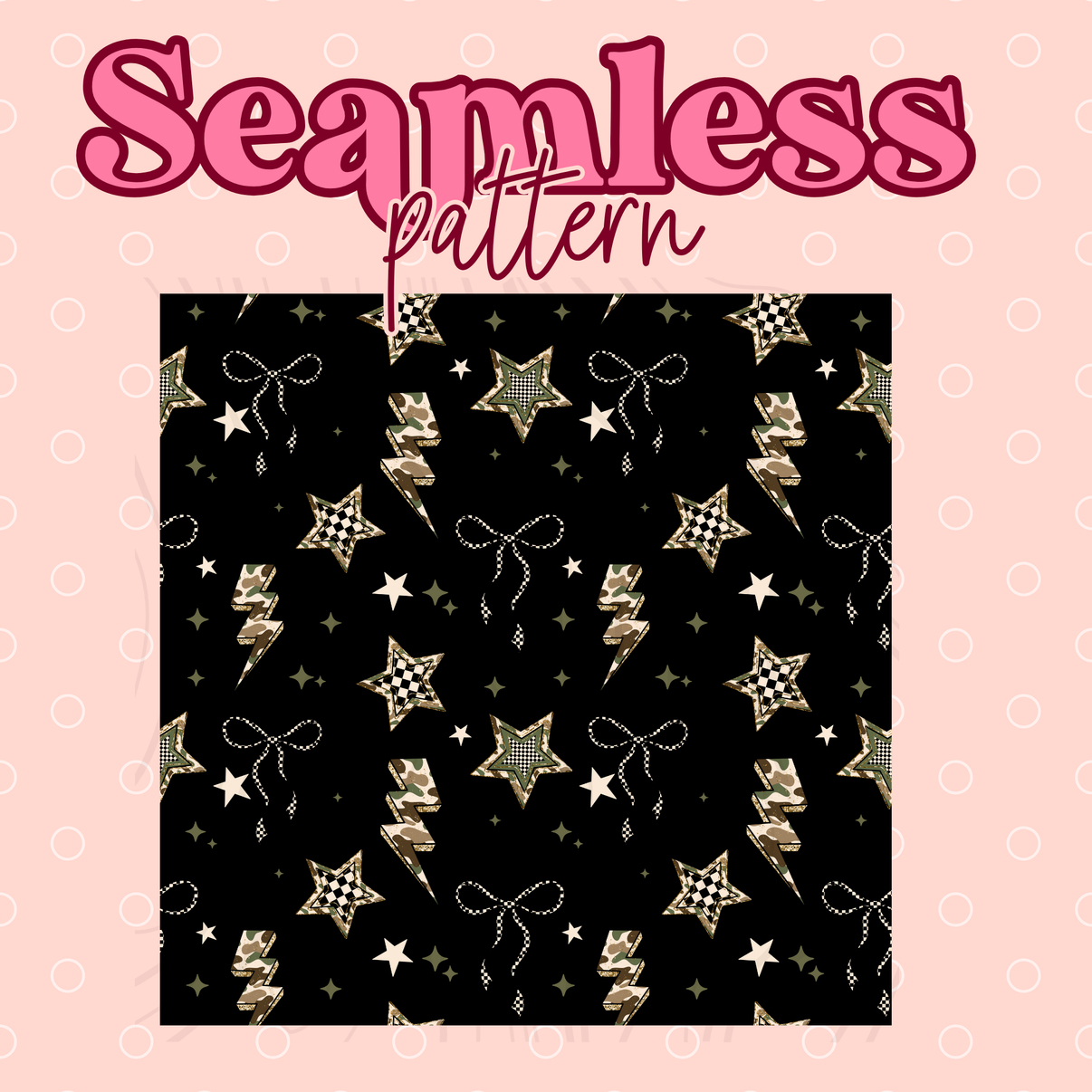Camo Checker Stars Seamless Transfer – Classy Crafts