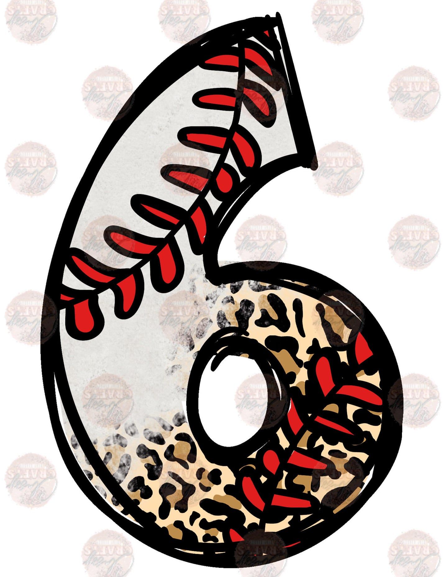 Baseball Number 6 Transfer – Classy Crafts