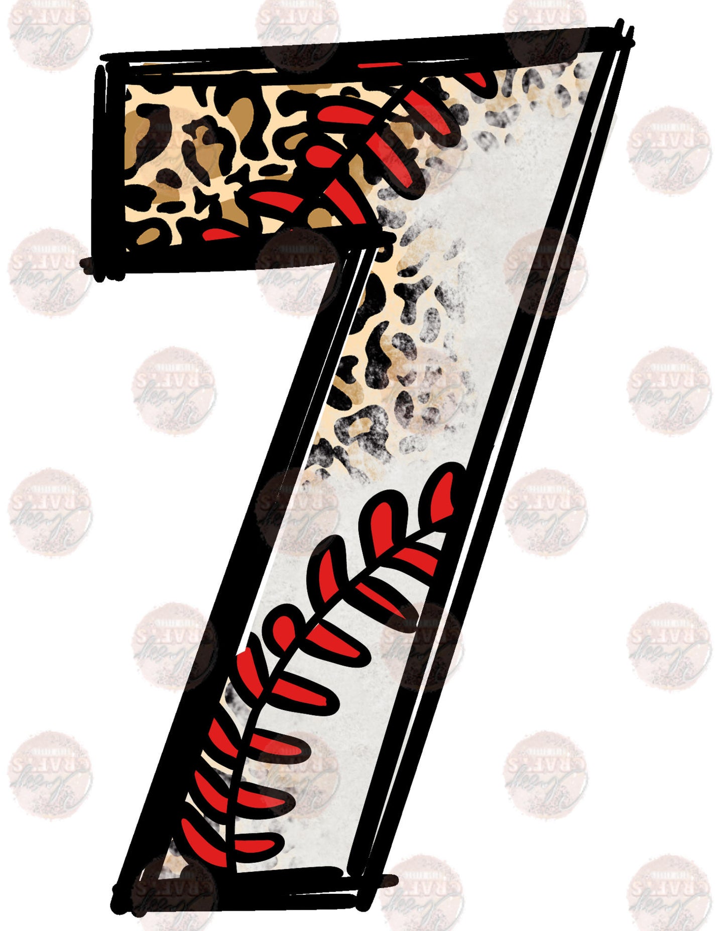 Baseball Number 7 Transfer – Classy Crafts