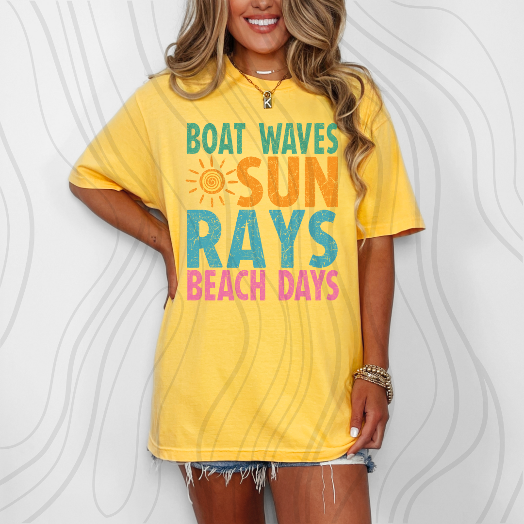 Boat Waves Sun Rays Beach Days Transfer – Classy Crafts