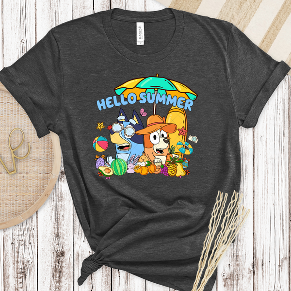 Hello Summer Blue Pup Transfer – Classy Crafts