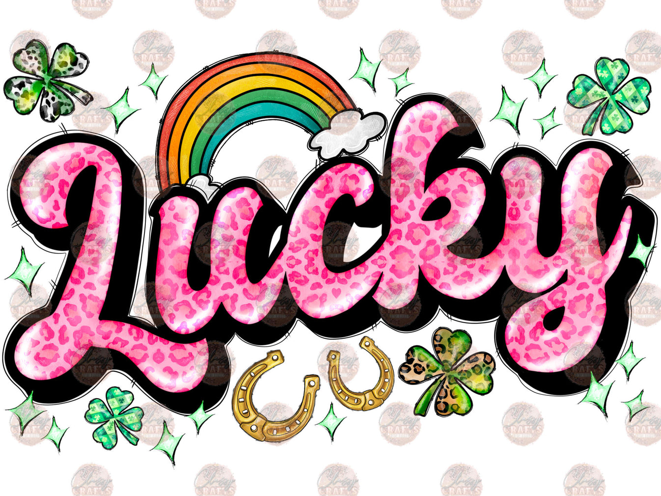 Lucky In Pink Transfer – Classy Crafts