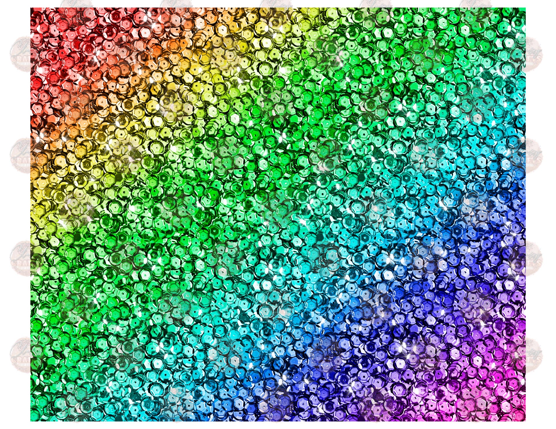 Rainbow Sequins Tumbler Wrap Sublimation Transfer Classy Crafts