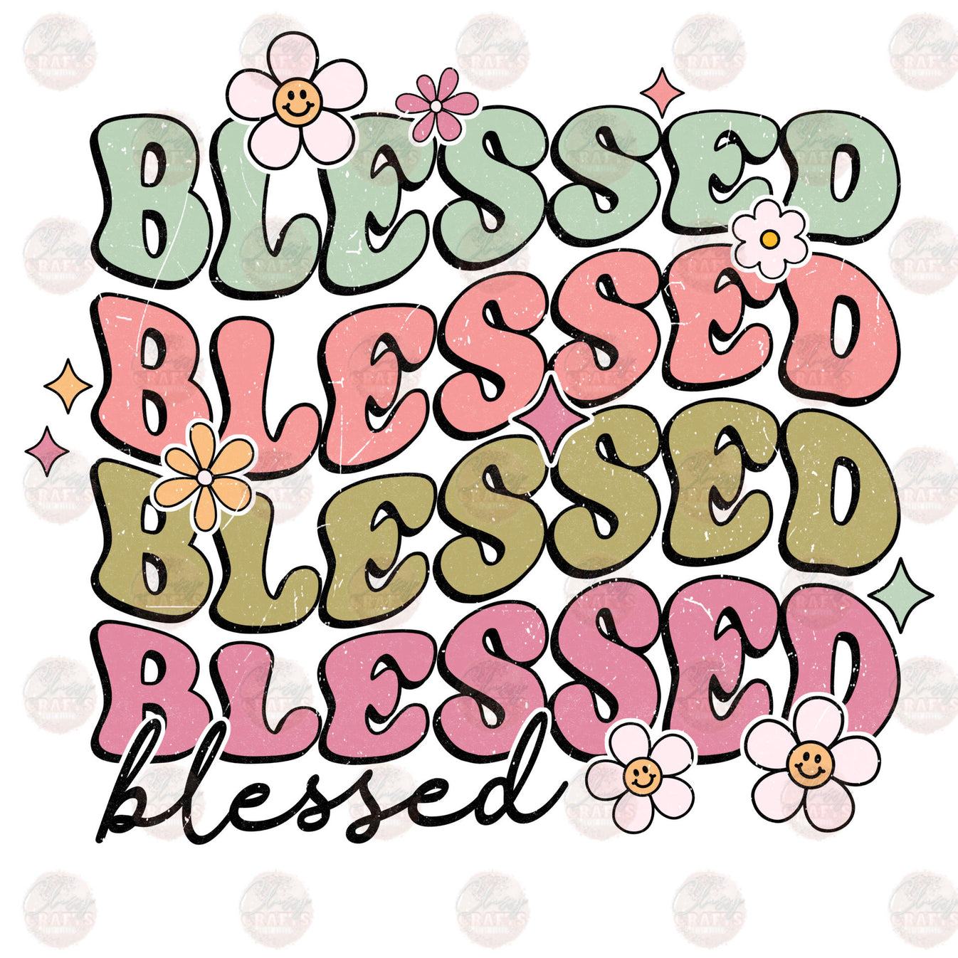 Retro Blessed Transfer – Classy Crafts