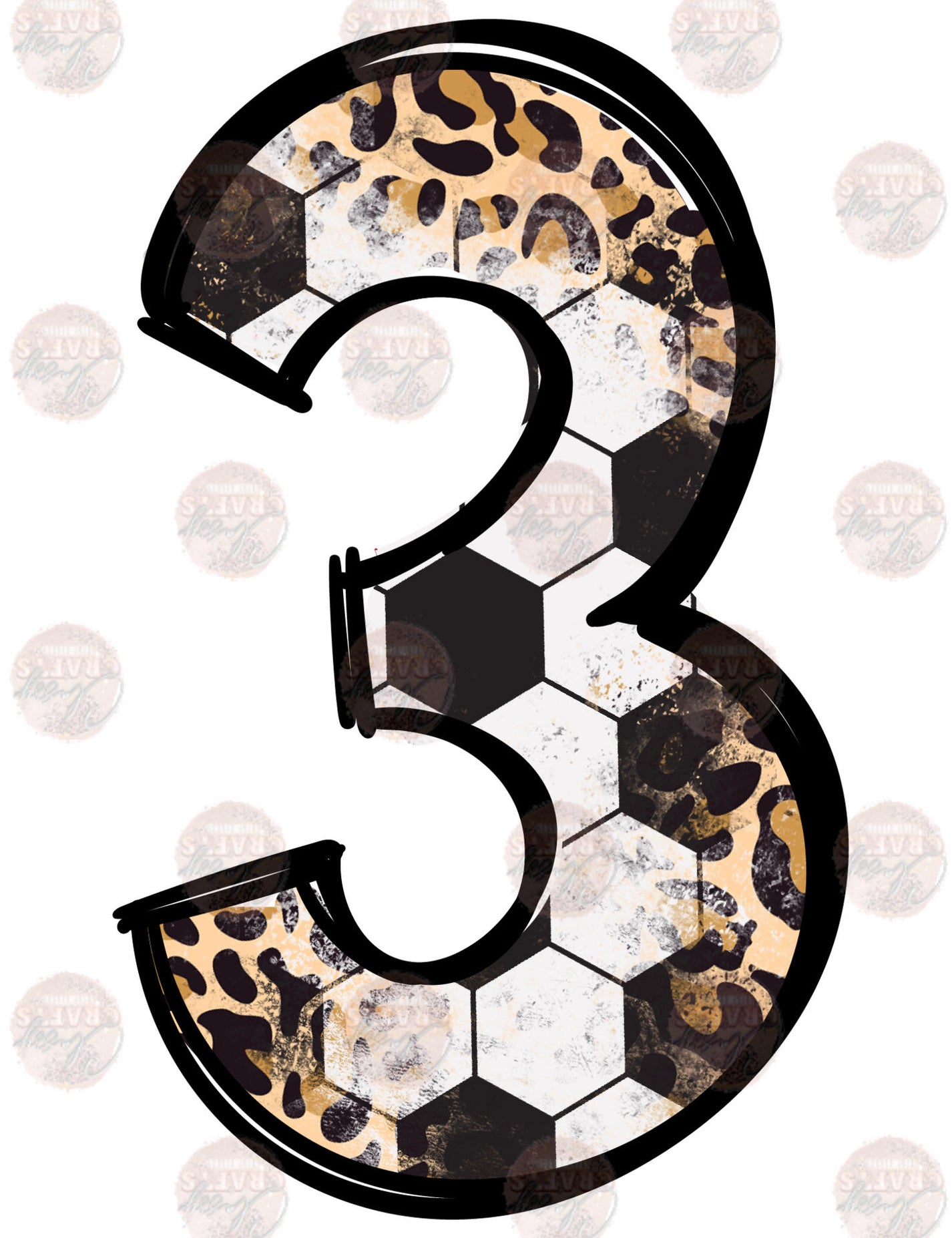 Soccer Number 3 Transfer – Classy Crafts