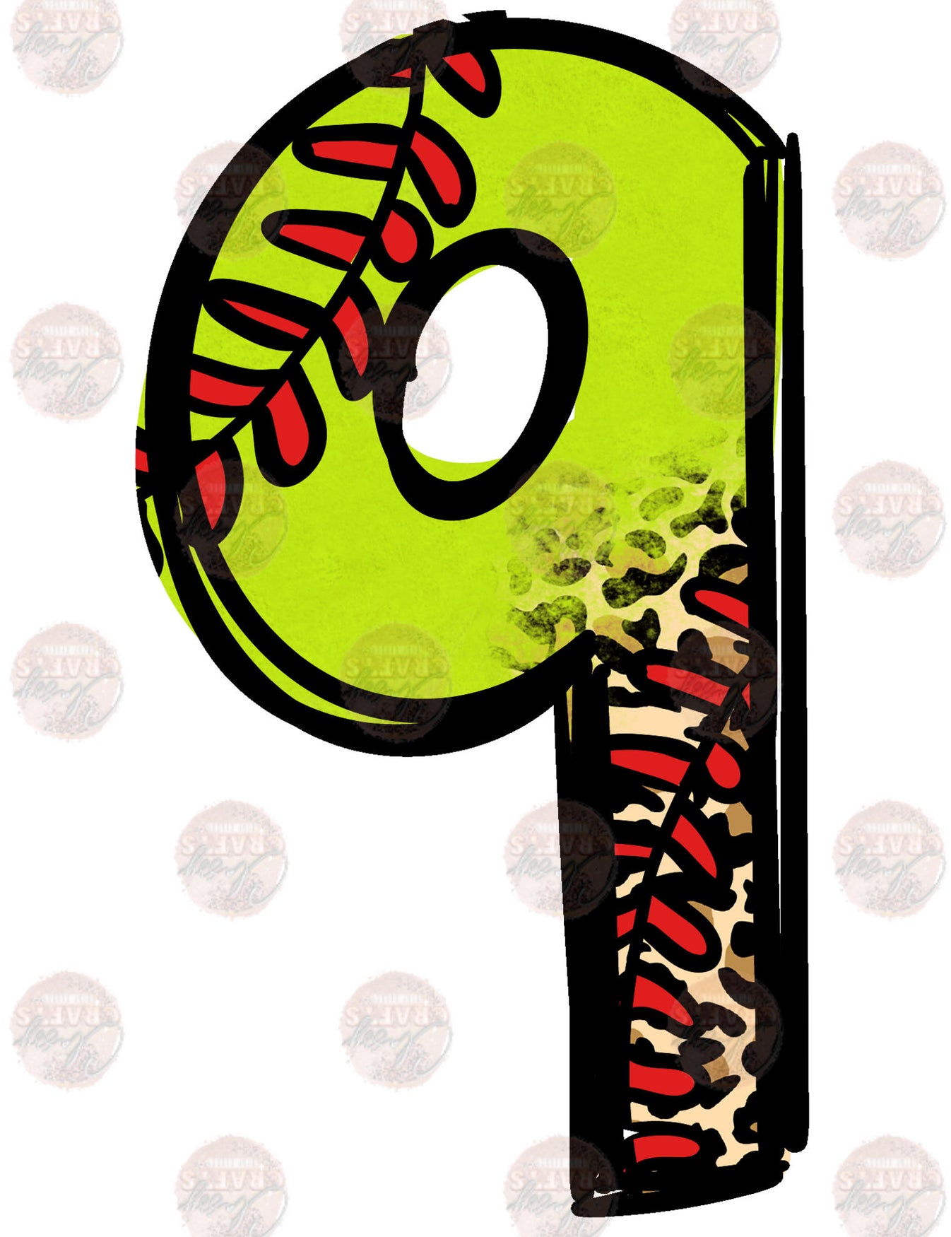 Softball Number 9 Transfer – Classy Crafts