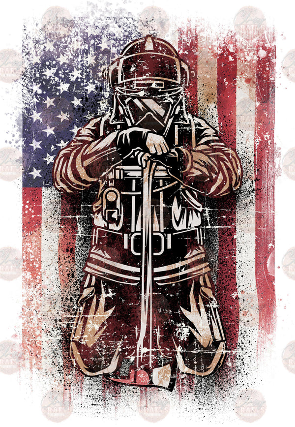 US Firefighter Kneeling Transfer – Classy Crafts