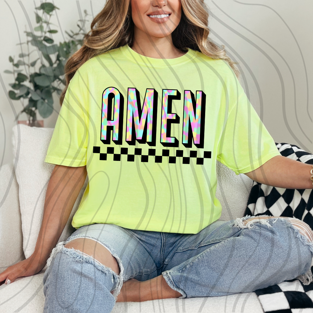 Colorful Retro Amen Transfer – Classy Crafts