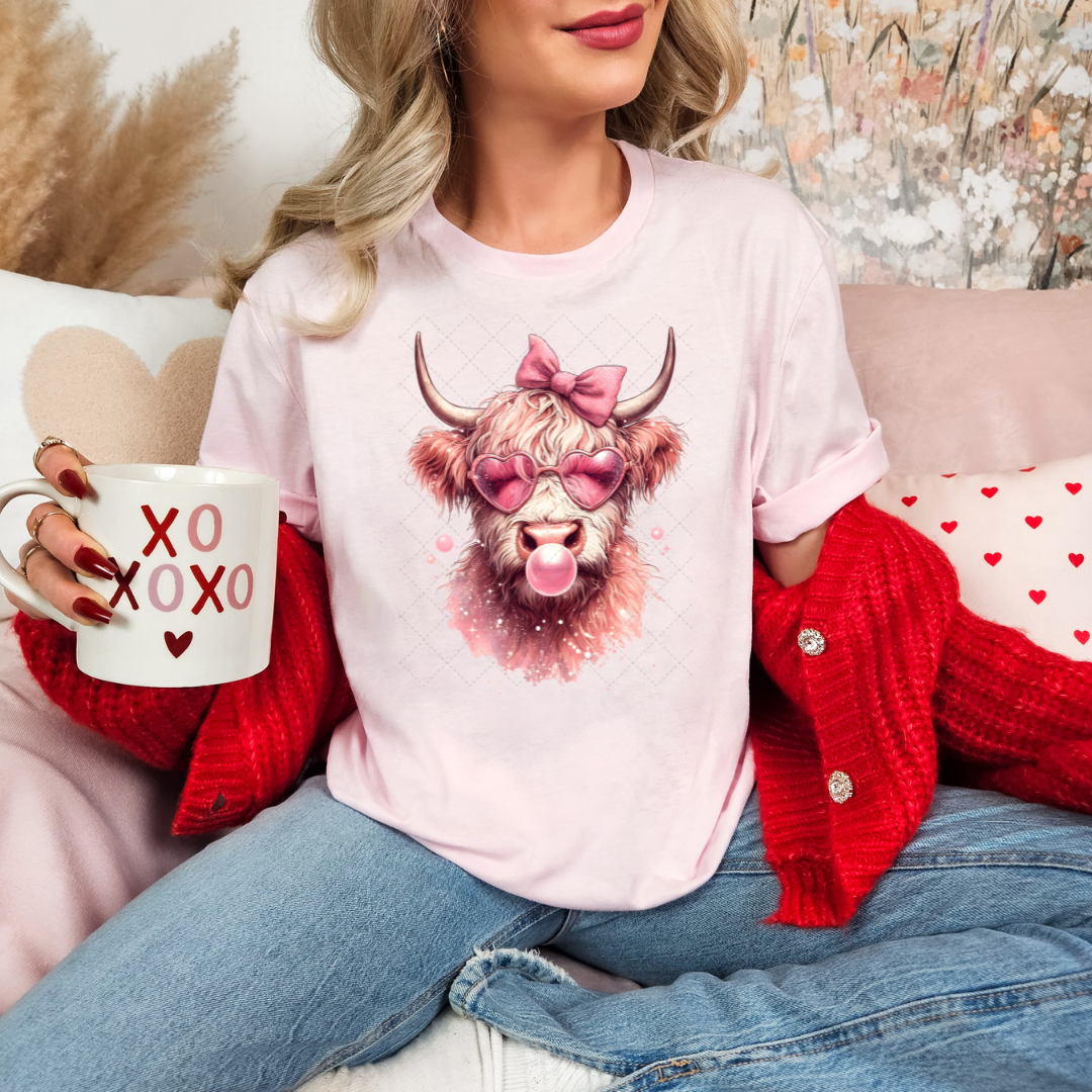 Cute Pink Highland Cow Transfer – Classy Crafts