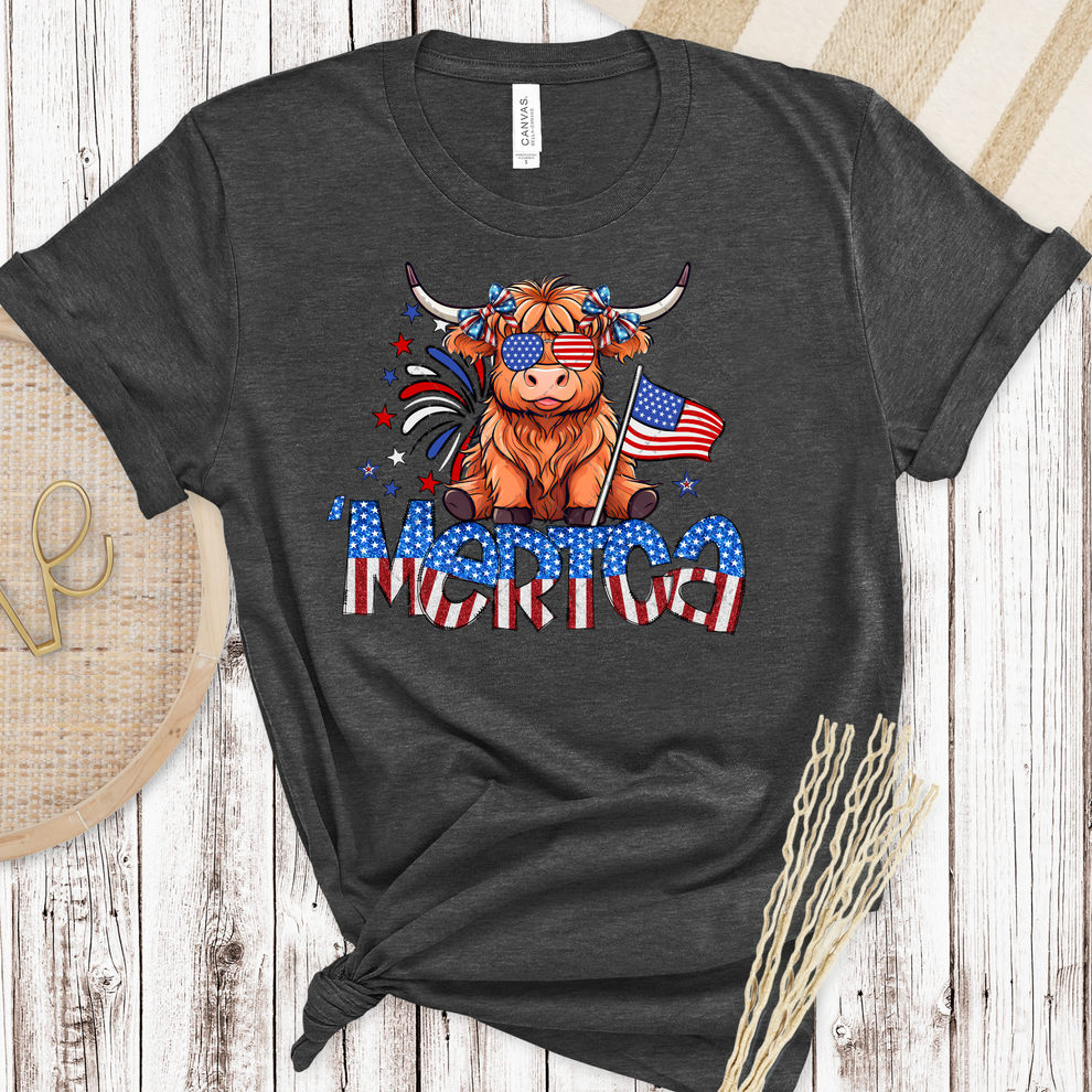 'Merica Highland Cow Transfer – Classy Crafts