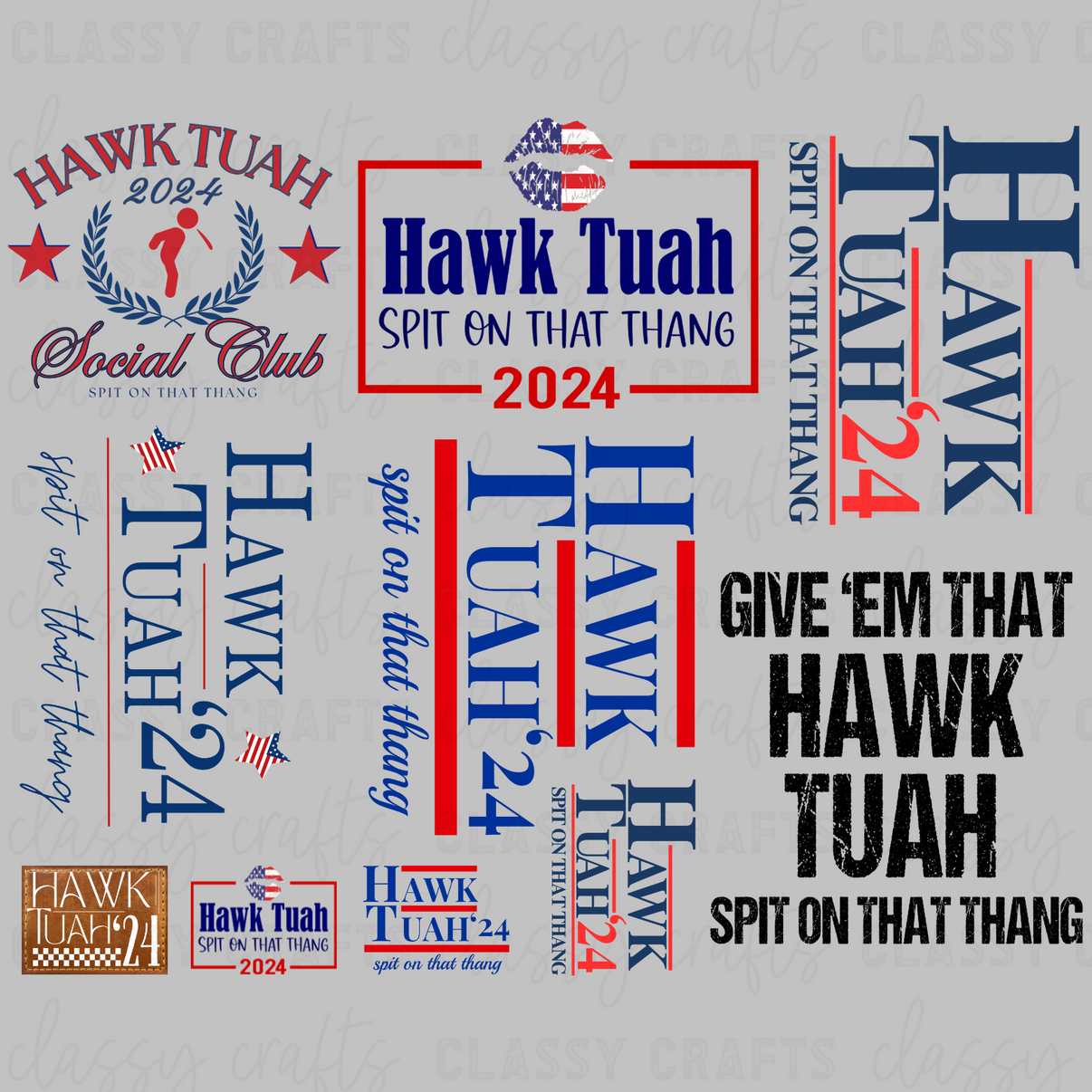 Hawk Tuah - 30x24 - PREMADE GANG SHEET – Classy Crafts