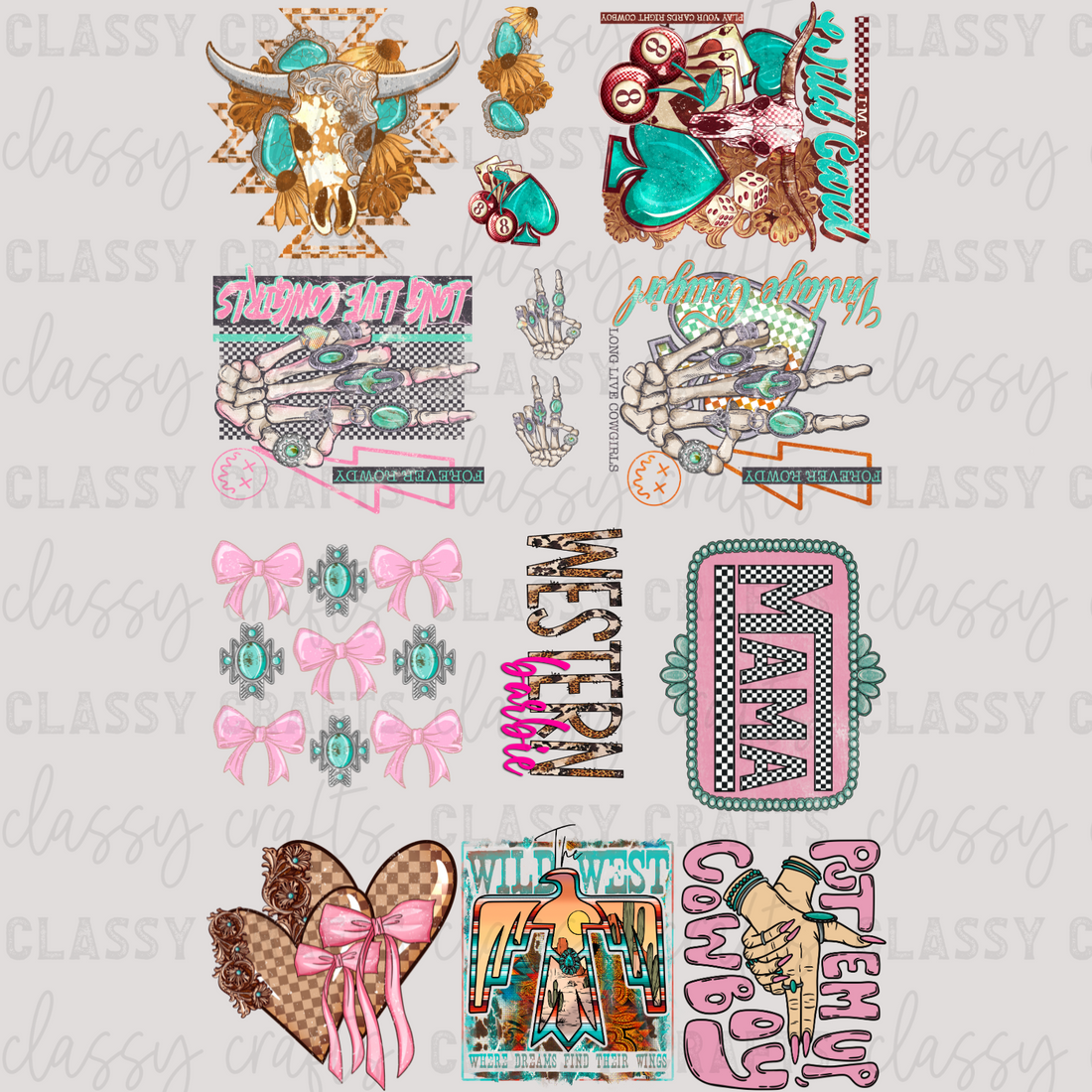 Boujee Western - 30x48 - PREMADE GANG SHEET – Classy Crafts