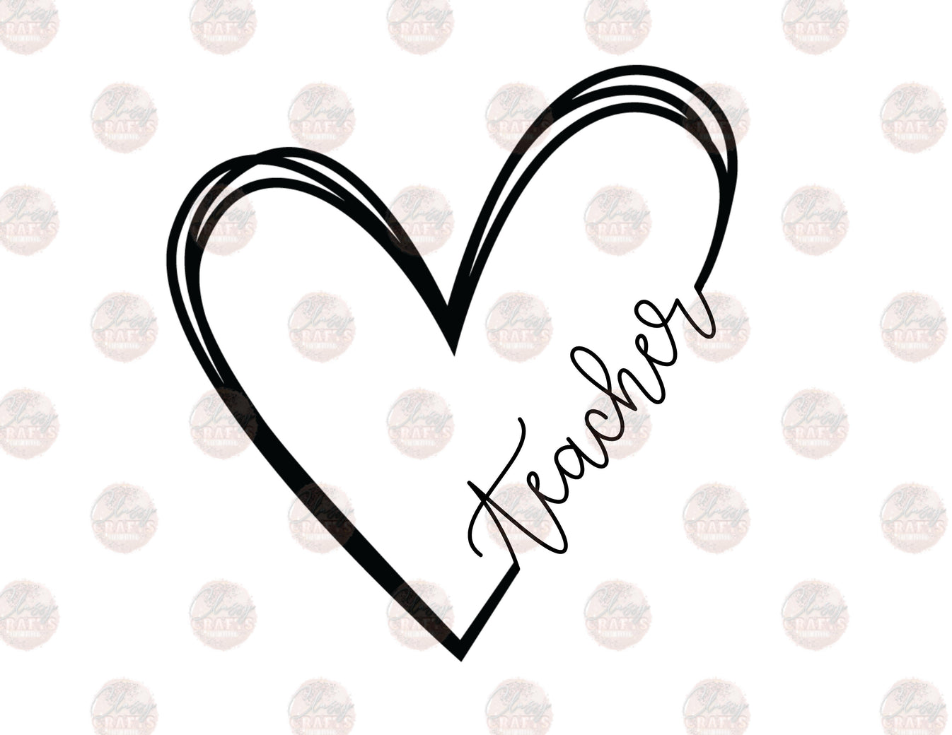 Teacher Heart Transfer – Classy Crafts