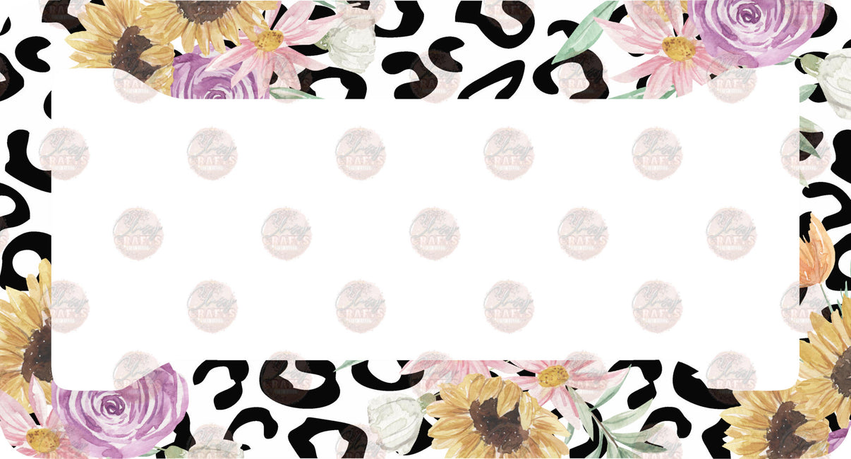 Sunflower Cheetah License Plate Frame - Sublimation Transfer – Classy ...
